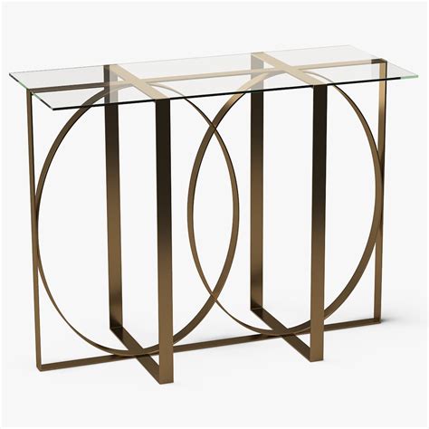 Console Table Rectangle Metalglass 014 3d Model 15 Max Fbx Obj