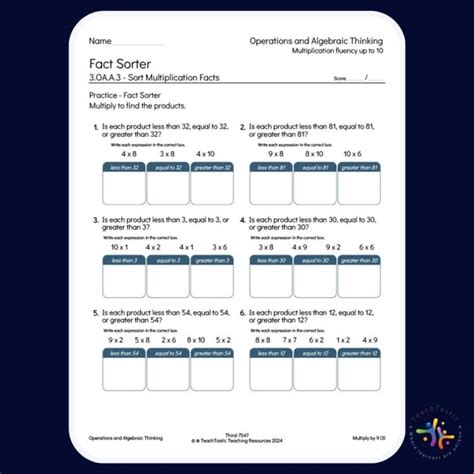 Sorting Multiplication Facts Lesson Plan And Worksheet Pack 7547