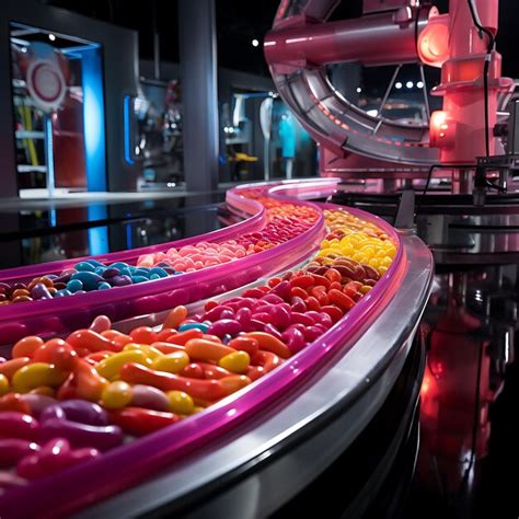 Fábrica De Dulces Candy Conveyor Belt Gumball Stool Candy Dispen Diseño Creativo Transmisión En