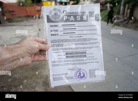 An Enhanced Community Quarantine Pass Issued By The Local Government To