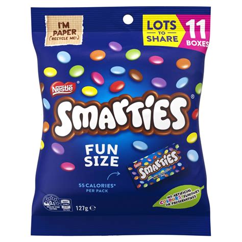 11 Pack Nestle Smarties Chocolate Fun Pack Bag 127g Kmart