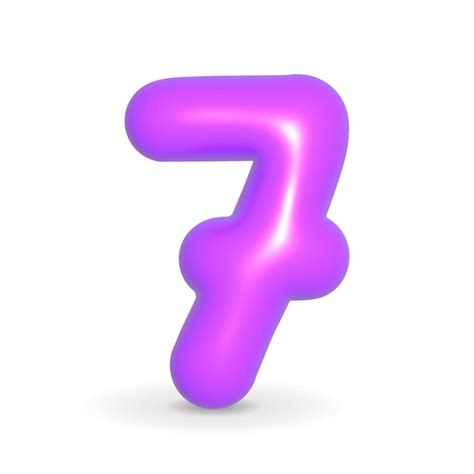Balão Lilás De Luxo Dígito Sete Elemento De Design Realista 3d Para Aniversário Foto Premium