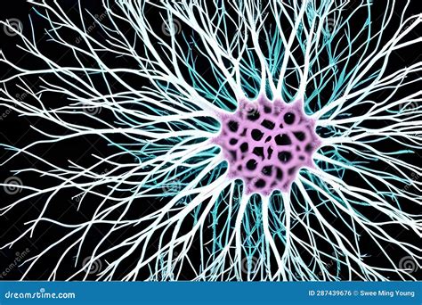 A Cluster Of Neuron Floats And Branches Out With Axons And Dendrites Of