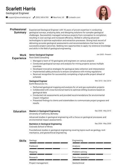 18 Geological Engineer Resume Examples And Templates For 2026 Top Tips