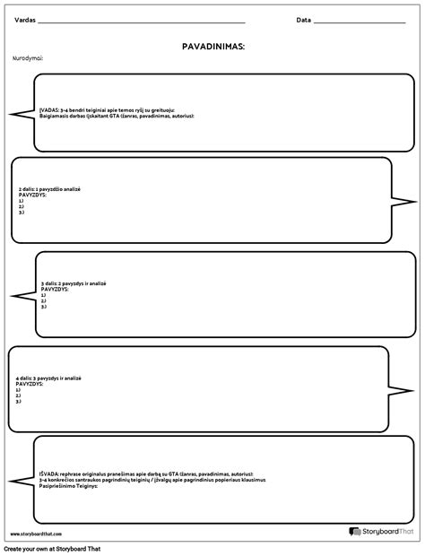 Kritinė Analizė 4 Storyboard Por Lt Examples