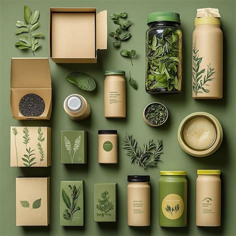 An Ecofriendly Packaging Concept With Recyclable Materials Green Labels And Organic Products