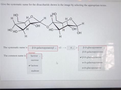 Solved Give the systematic name for the disaccharide shown | Chegg.com