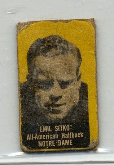 1950 Topps Felt Back Notre Dame College Emil Sitko Touchdown Treasures