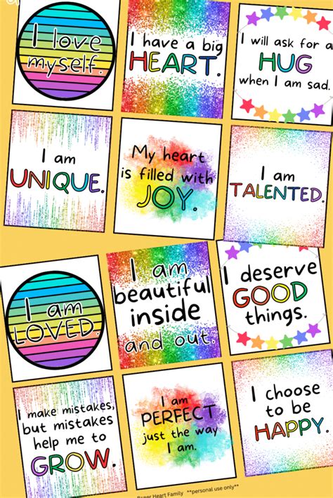 101 Positive Affirmations Worksheet
