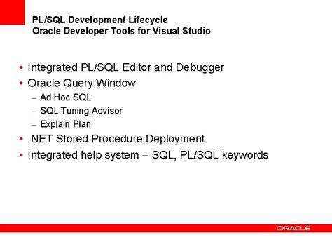 Insert Picture Here Plsql Programming For Net Developers