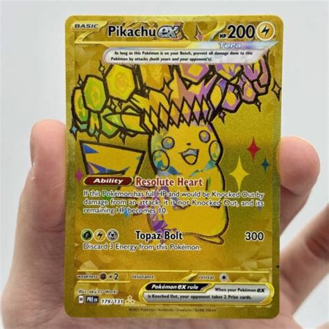 Pikachu Ex 179131 Gold Hyper Rare Pokémon Tcg Prismatic