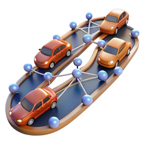 Connected Vehicle Network Autonomous Driving Iot 56482931 Png