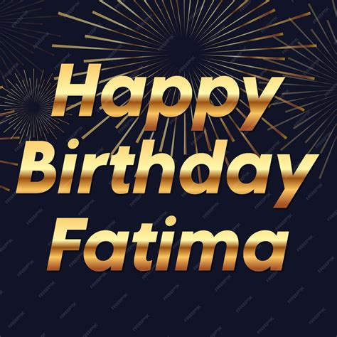 Premium Photo Happy Birthday Fatima Gold Confetti Cute Balloon Card