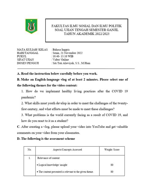 Soal Uts Pdf Cognition Human Communication