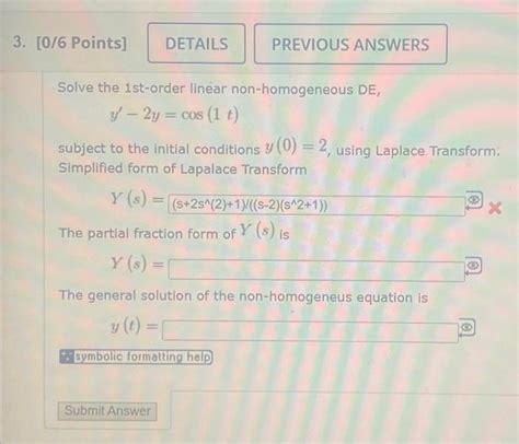 Solved Solve The St Order Linear Non Homogeneous DE Chegg