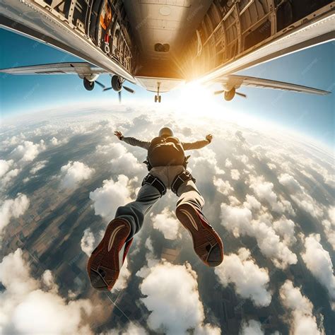Premium Ai Image Skydiving Adventure Soaring Through The Skies A
