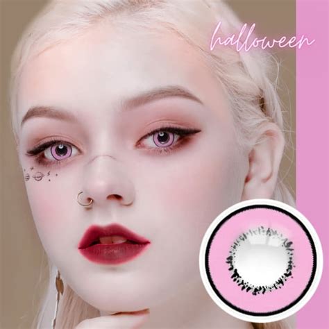 Cosplay Uv Halloween Pink Contacts Anime Lenses Fantasy Icon