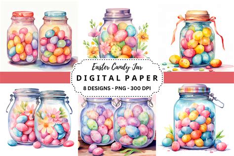 Easter Candy Jar Backgrounds Graphic By Pcudesigns · Creative Fabrica