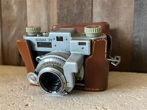 Vintage Kodak Camera In Leather Case At Allen Stark Blog