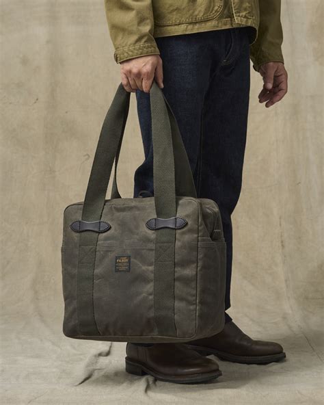 Tin Cloth Zipper Tote Bag Filson