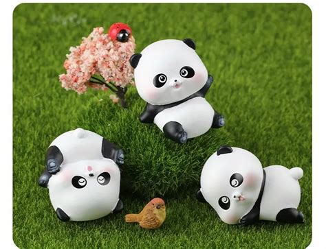 Panda Mini Small Ornament Cute Cartoon Panda Doll Resin Temu Australia