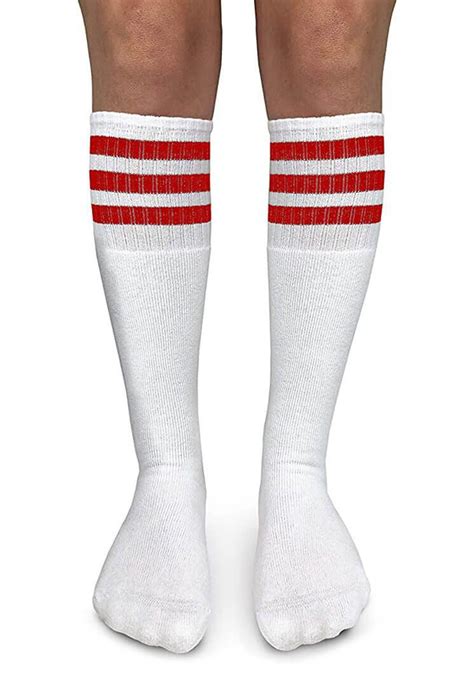Womens Triple Stripe Tube Socks Vintage Cotton Blend Knee Highs Etsy