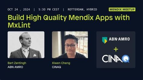 Cinaq On Linkedin Build High Quality Mendix Apps With Mxlint Do 24 Okt 2024 1730 Meetup