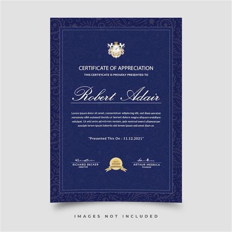 Premium Vector Vector Certificate Template
