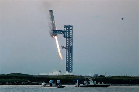 Spacex Starships Super Heavy Booster Lands On Launch Pad Fortune