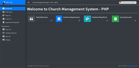 Church Management System Cms Website Using Php With Source Code Sourcecodester