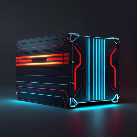 Premium AI Image A Close Up Of A Computer Case With A Glowing Strip Of Blue Generative Ai