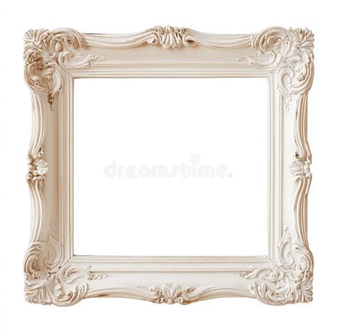 An Old Fashioned White Frame With A Classical Design Featuring A