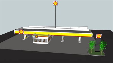 Shell Gas Station Fully Furnished 3d Warehouse