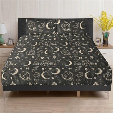 Celestial Bedding Set Moon And Stars Duvet Cover 3 Piece Comforter Set Bohemian Bedroom Decor