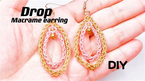 Drop Macrame Earringhow Tutorial Diy Macrame Earrings Youtube