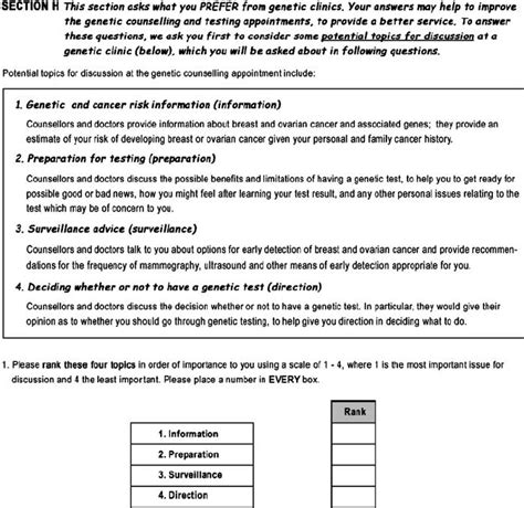 Attribute Ranking Question Used In The Follow Up Questionnaire