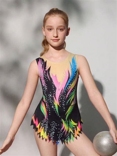 Shein Shein Tween Girls Sleeveless Rhythmic Gymnastics Leotards