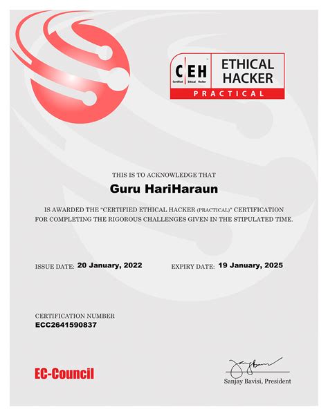 Certified Ethical Hacker Certificate 2022