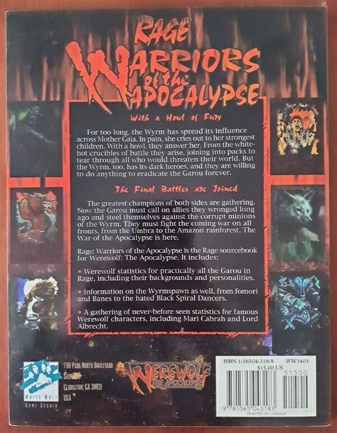 Rage Warriors Of The Apocalypse Werewolf The Apocalypse Portal Rpg