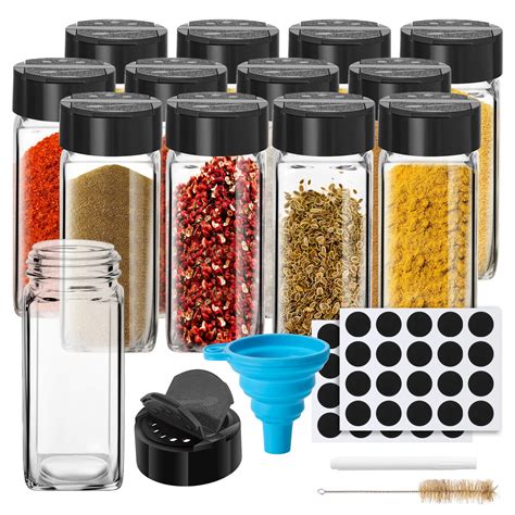 Saiveina 12 Pack Glass Spice Jars