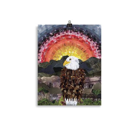 Bald Eagle Basking In The Sunset 11x14 Print Made By Mary Mosaics