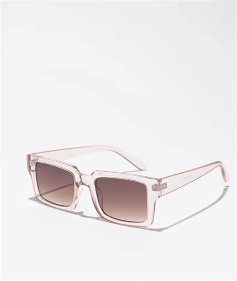 Crystal Tan And Brown Gradient Rectangle Sunglasses