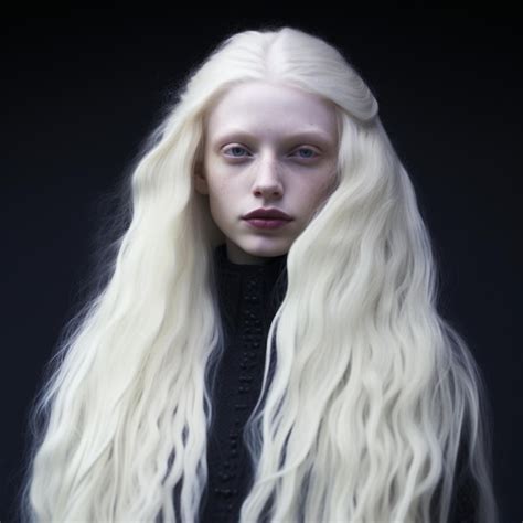 Premium Photo Beautiful Girl With Long White Hair