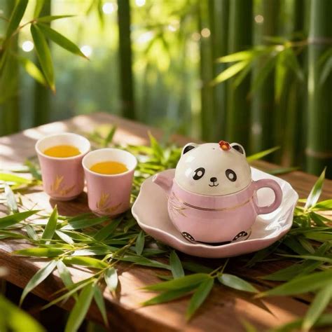 Creative Panda Kung Fu Tea Set Ceramic Guest Cup Portable Outdoor One