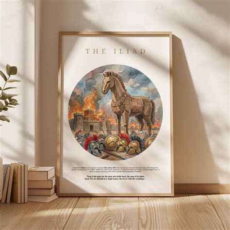 The Iliad By Homer Literary Book Cover Poster Classic Literature