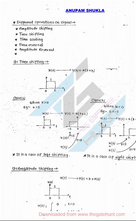 Electronics Engineering Signal Systems Handwritten Notes Made