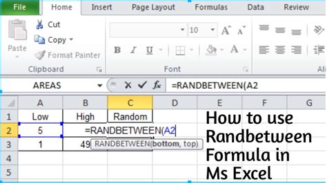 How To Use Randbetween Formula Ms Excel Tutorial Ms Excel