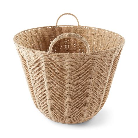 Round Herringbone Paper Rope Basket Natural Anko Target Australia