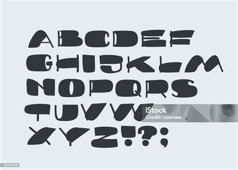 Typeface Uppercase Letters And Numbers Alphabet Stock Illustration