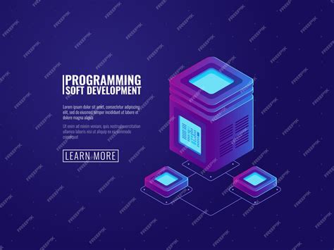 Free Vector Server Room Icon Processing Of Big Data Futuristic